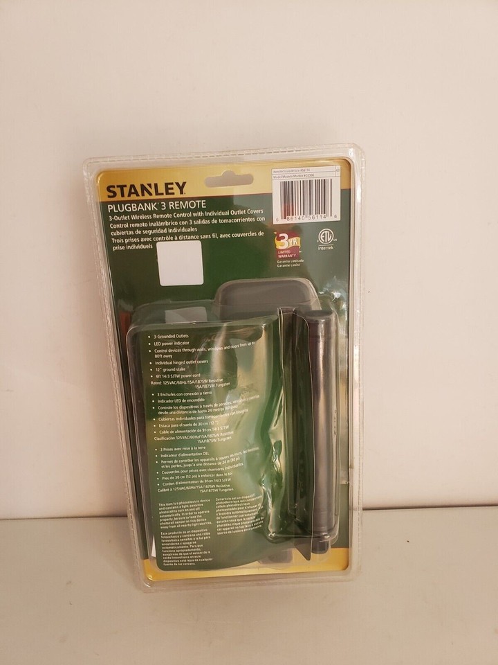 Stanley PLUGBANK 3 Outlet Wireless Remote Control # 56114 NEW SEALED | eBay