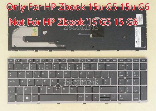 New for HP ZBook 15u G5 15u G6 Keyboard No Backlit Gray Portuguese ...