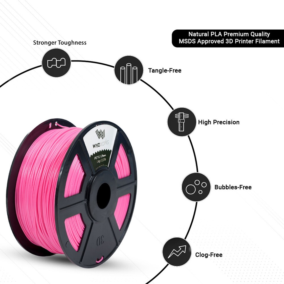 3D Printer Filament 1.75mm 3mm PLA ABS 1kg 2.2lb RepRap Maker Bot 30 ...