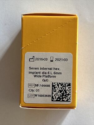 MIS SEVEN Implant 06mm x 6mm Wide Platform Internal Hex | eBay
