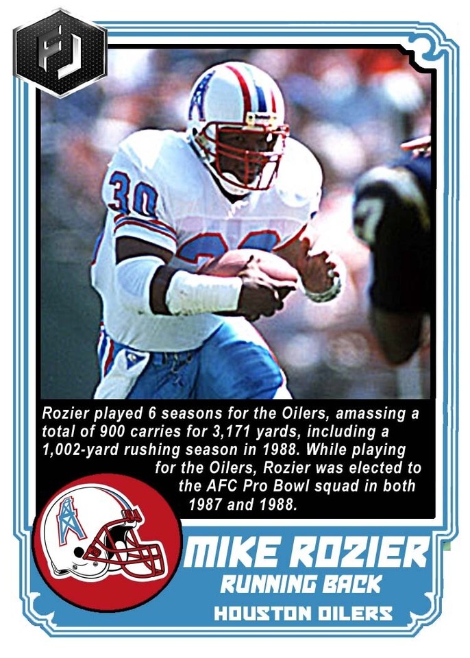 ACEO MIKE ROZIER HOUSTON OILERS CUSTOM HAND MADE ART CARD | eBay
