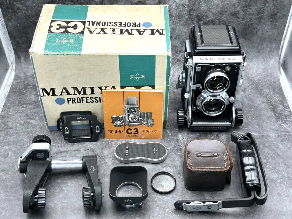 [Near MINT in BOX] MAMIYA C3 Professional TLR Film Camera w/Girp, Hood ...