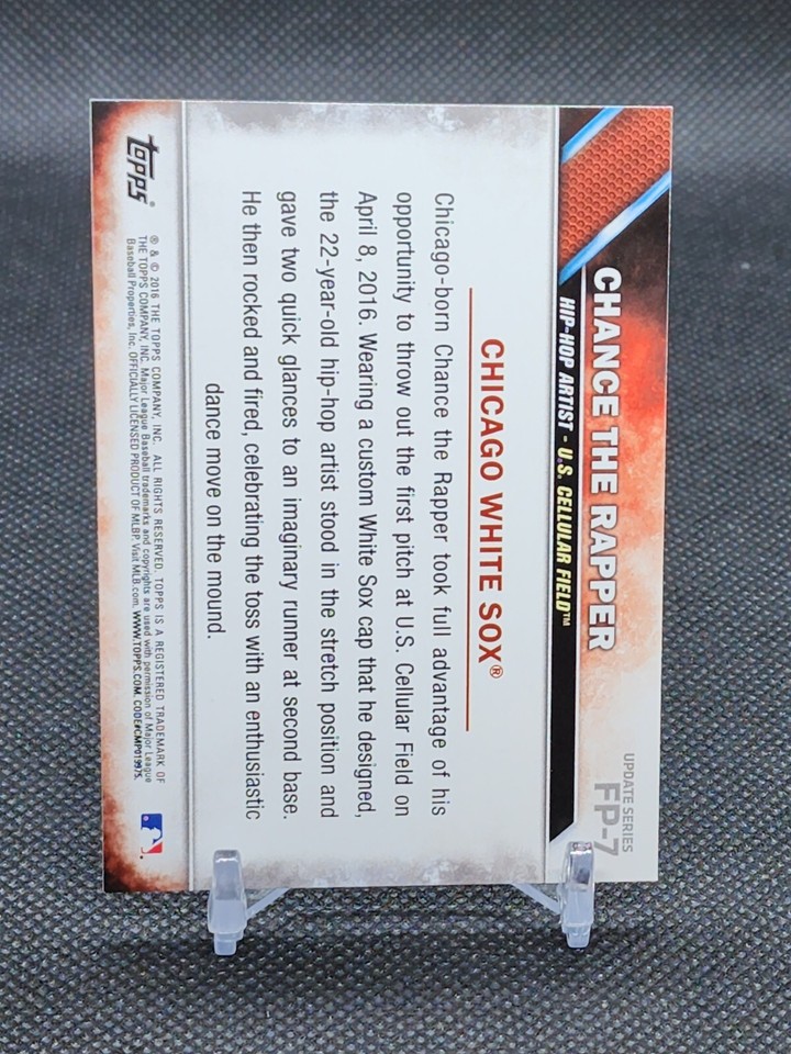 CHANCE THE RAPPER ⚾️ 2016 Topps Update First Pitch #FP-7 | Chicago ...