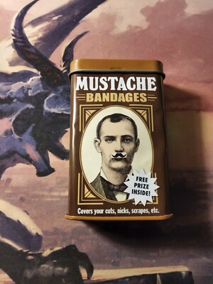 Novelty Bandages Mustache Band-Aid Empty Tin | eBay