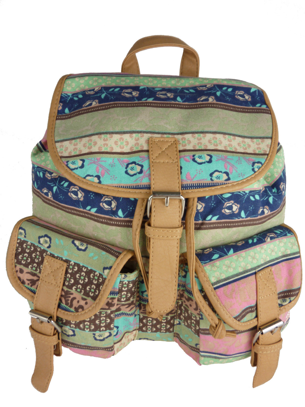 Damen Rucksack Stoffrucksack Canvas Retro Vintage backpack bunt Ethno ...