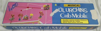 1976 L'Il Urchins Musical Crib Mobile Wood Based Hand Decorated Non ...
