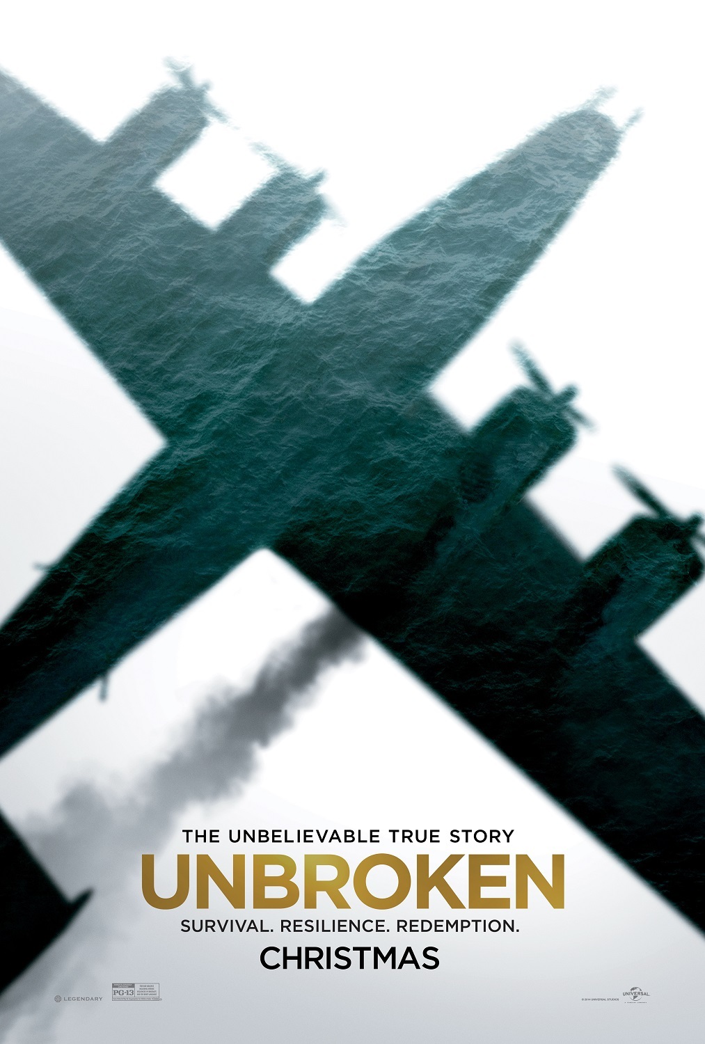 Unbroken movie poster 11 x 17 inches - World War II poster. Plane ...