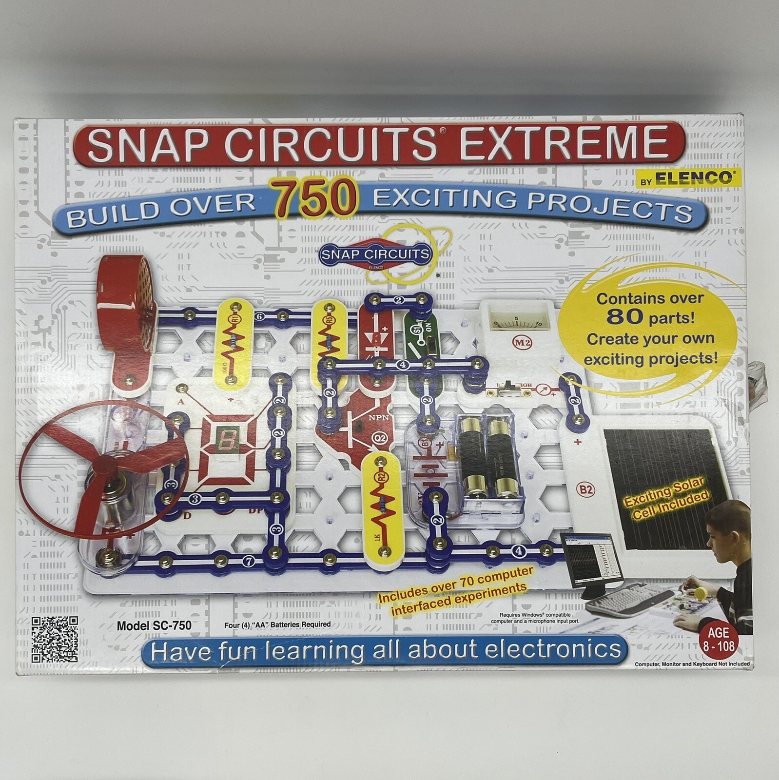 Elenco Snap Circuits Extreme SC-750 Electronics Stem Kit COMPLETE ...