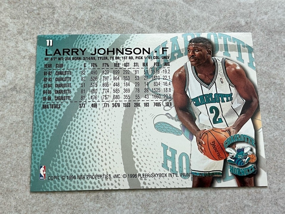 1996-97 Fleer #11 Larry Johnson NBA Charlotte Hornets | eBay