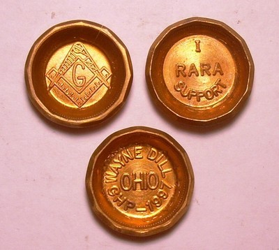Masonic 3 Pressed Penny Royal Arch Masons Token Lot RARA Spt. W. Dill ...
