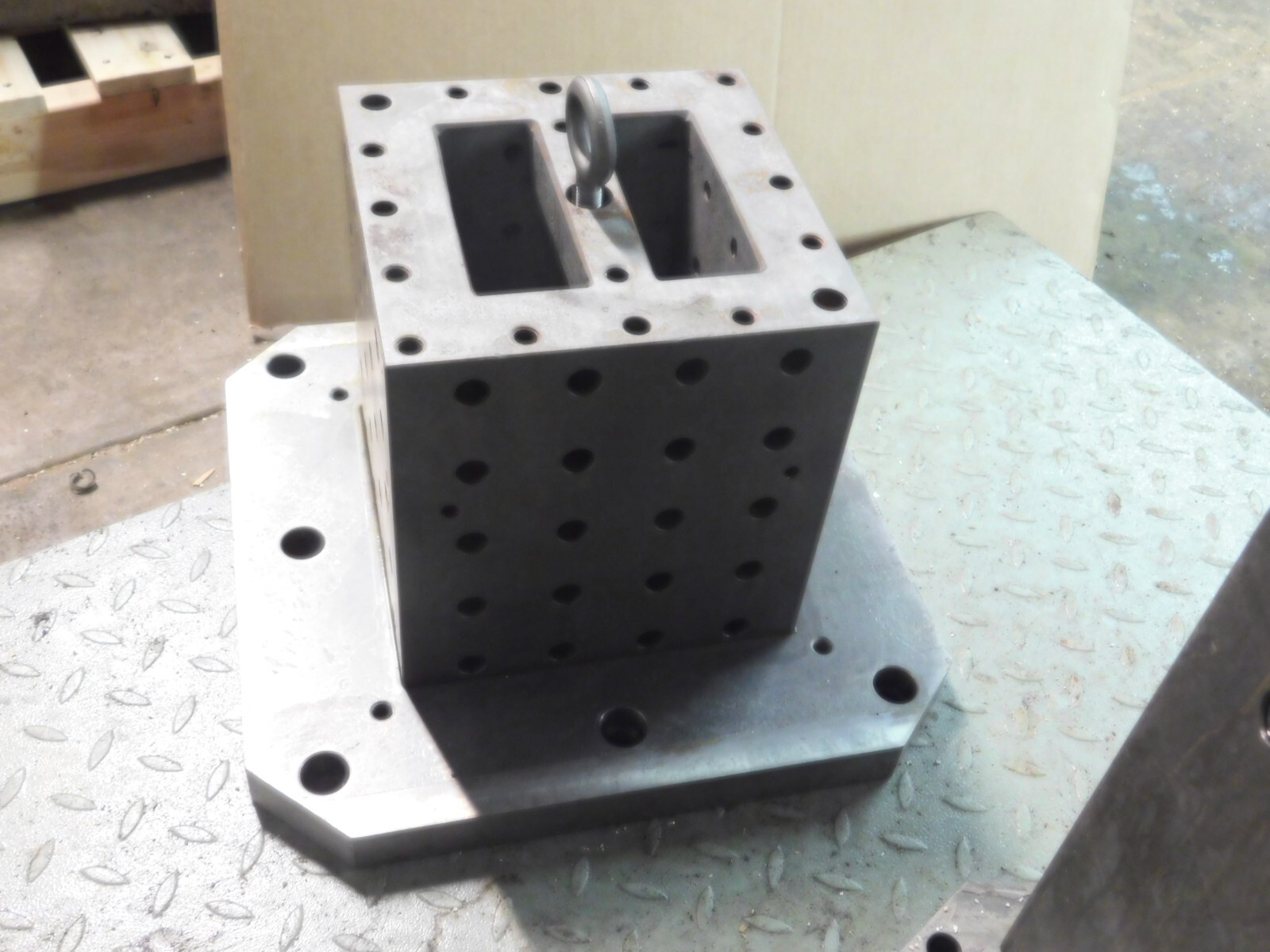 4 Sided Cast Iron CNC Tombstone 9" x 9" x 10.5" O/A Height 16" Square ...