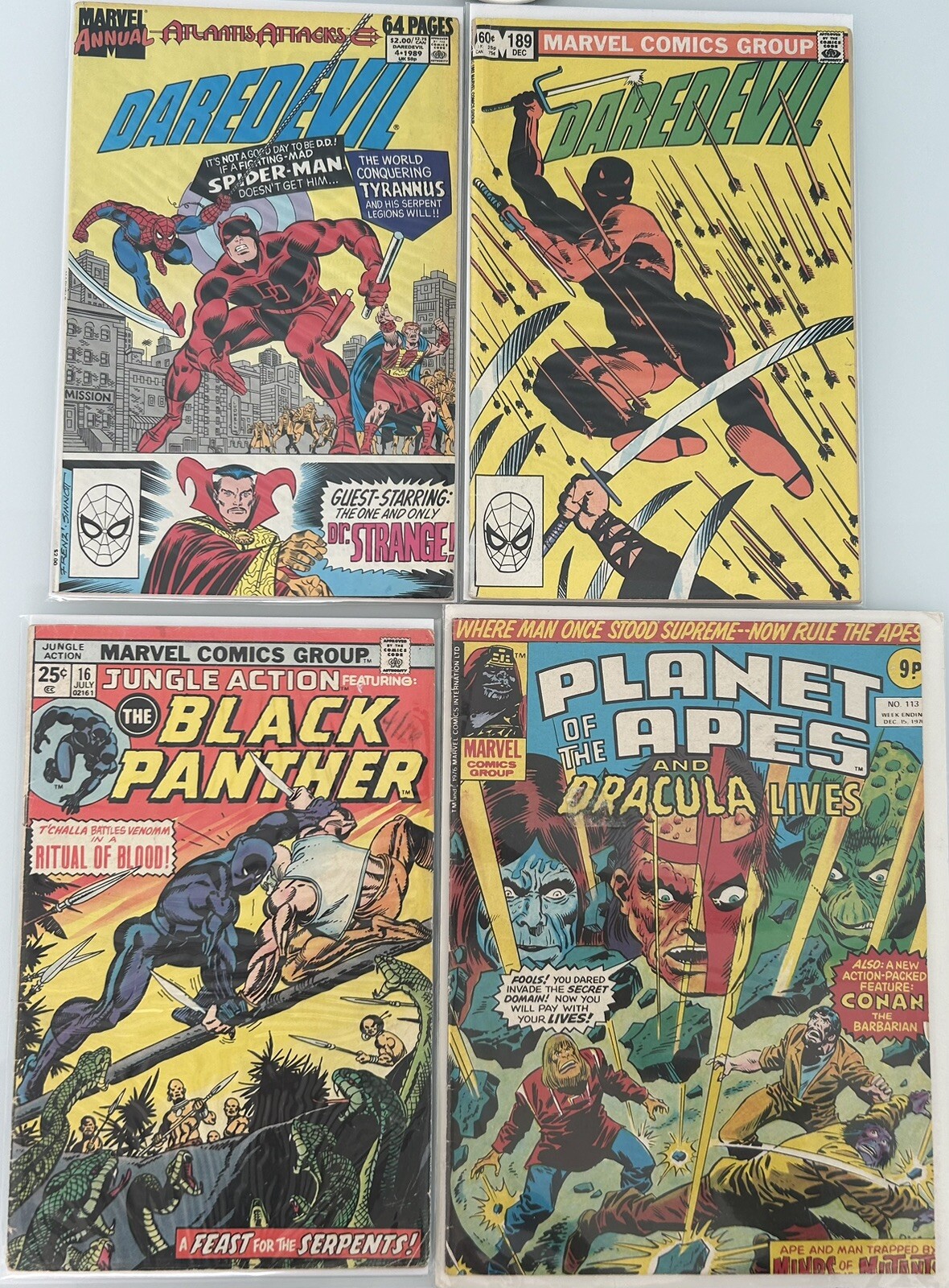Lot Of 4 Vintage Marvel Comic Books Planet Of The Apes Misprint ...