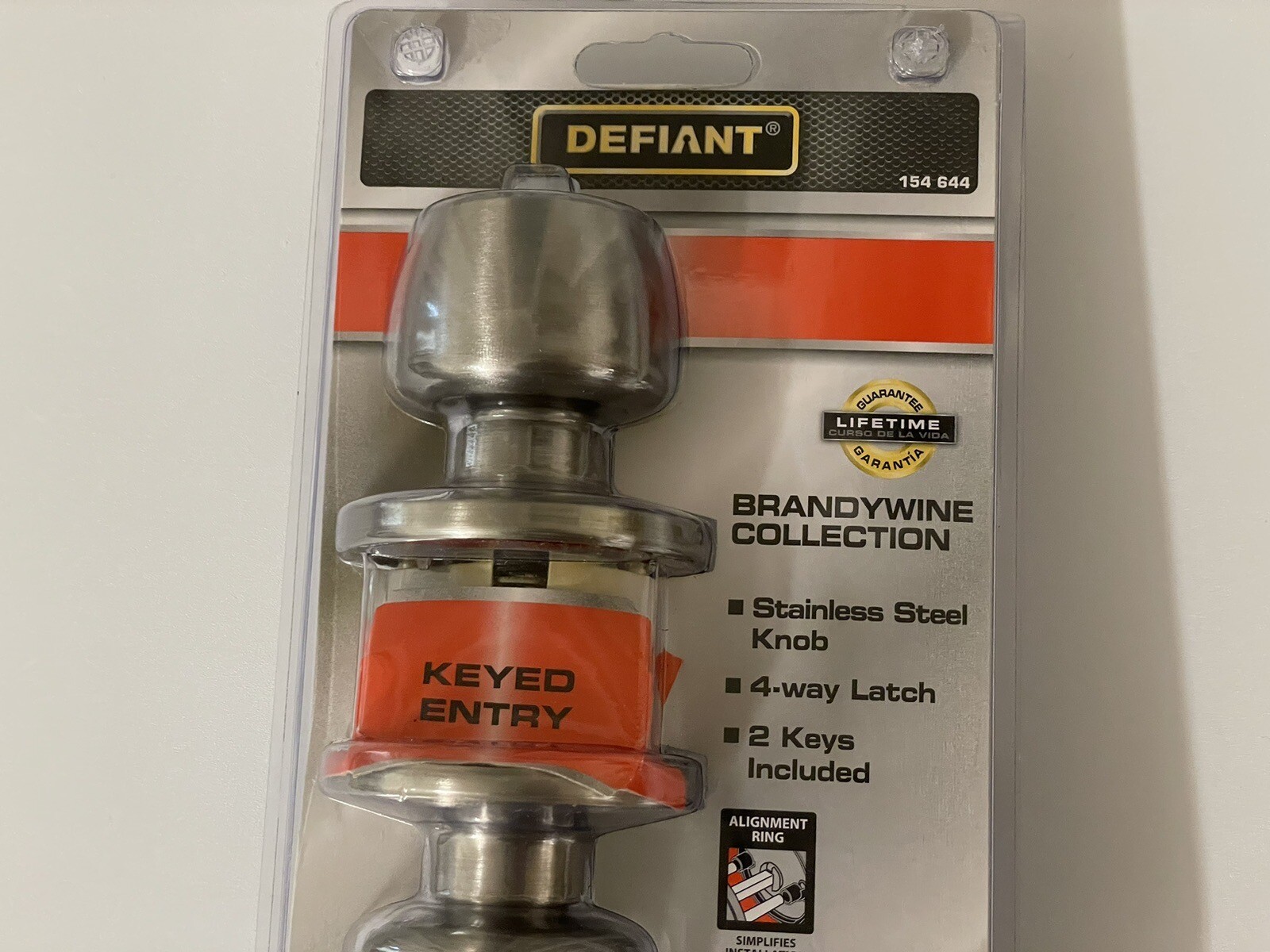 DEFIANT Brandywine Collection Door Knob Stainless Steel Keyed Entry 4 ...