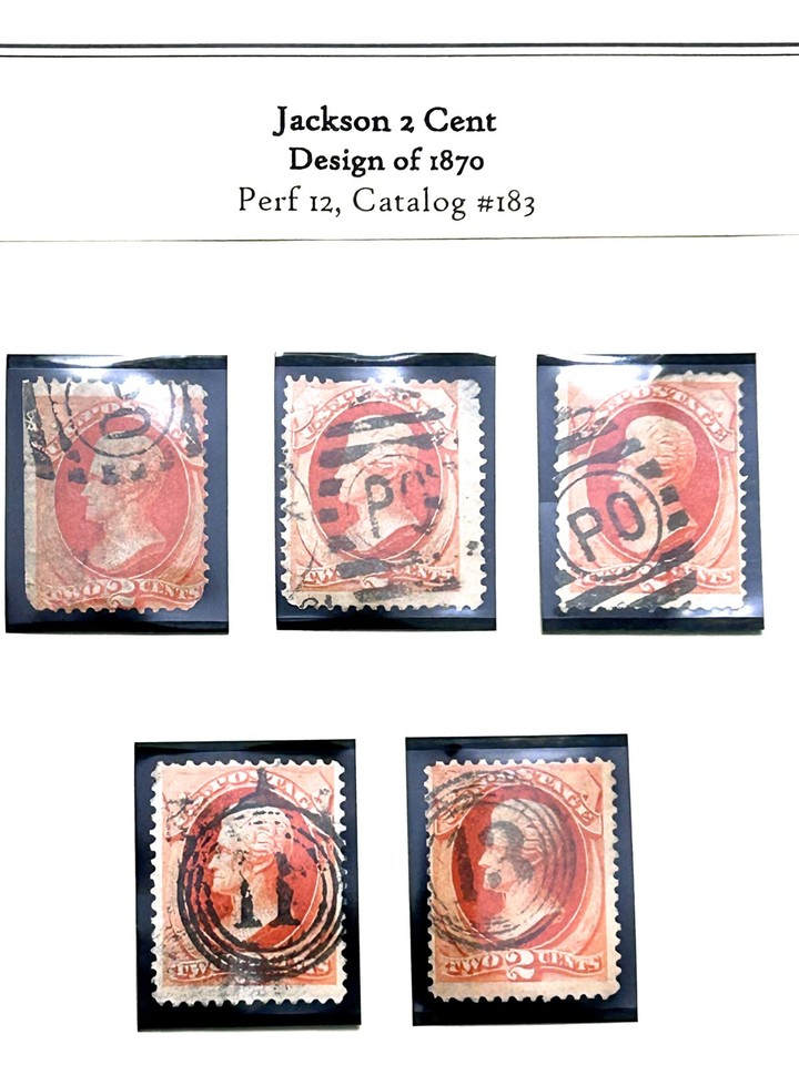 Specialty Collection - US Stamp 9 Jackson 2C 1870 Sc183 Vermilion ...