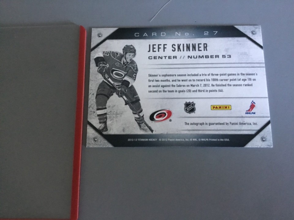 2012-13 Panini Rookie Anthology Titanium Metallic Marks Jeff Skinner ...