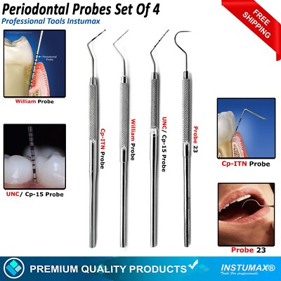 Periodontal Probes Color Coded Depth Measuring Dental Furcation Probe ...