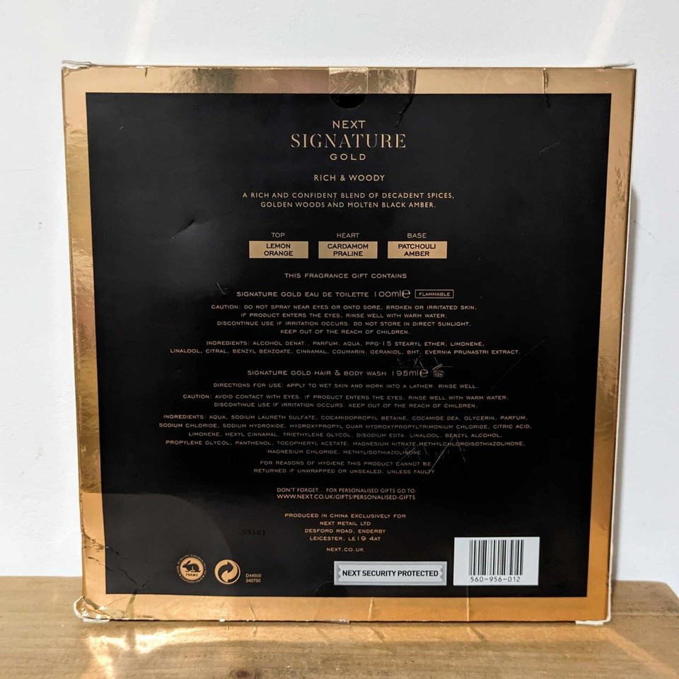NEXT Original Signature Gold 100ml Aftershave + Hair Body Wash ...