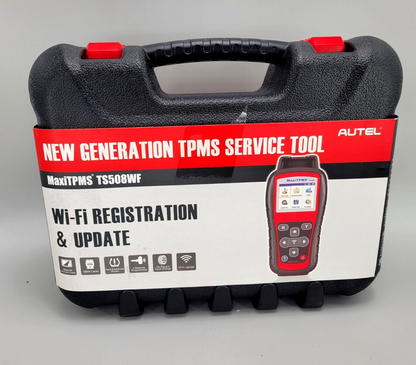 NEW AUTEL MAXITPMS TS508WF TPMS DIAGNOSTIC & SERVICE TOOL W/CASE &OBDII ...
