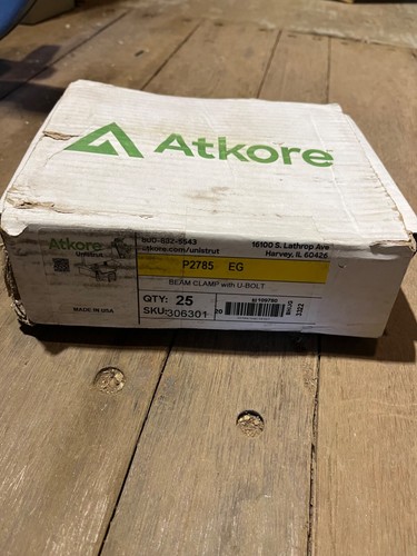Box of 25 ATKORE Strut Beam Clamp / Window Clamp P2785 / P2785 - USA ...