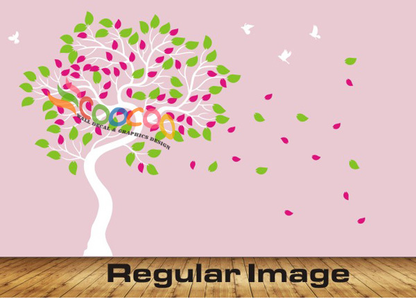 Wall Decor Decal Sticker Removable vinyl large Dancing Tree Birds 68 ...