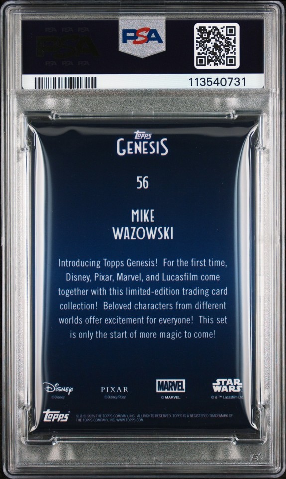 2025 Topps Disney Genesis #56 Mike Wazowski Purple Foil /15 PSA 10 GEM ...
