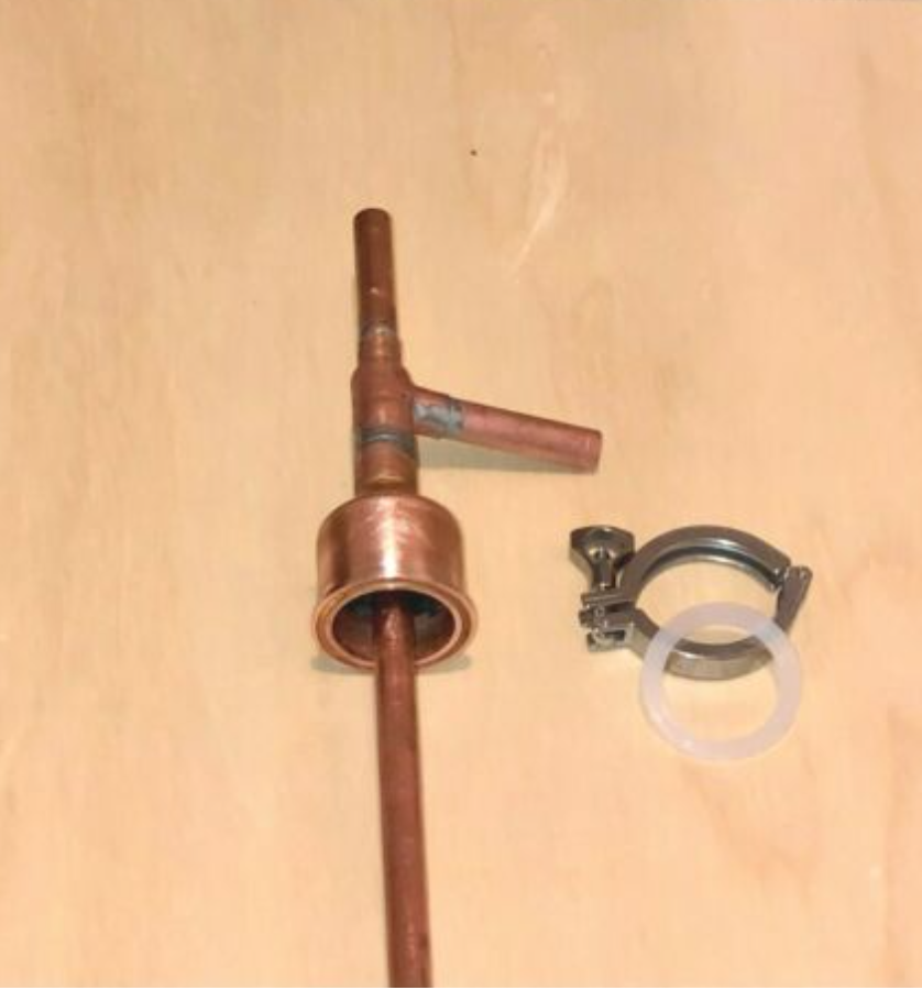 2" x 1/2" Copper Thumper Beer Keg Moonshine Kit Still Head 2" Tri Clamp ...