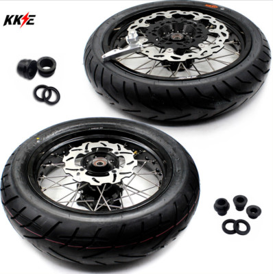 KKE 17'' Supermoto Tire Cush Wheels Rims Fit Suzuki DR650SE 1996-2024 ...
