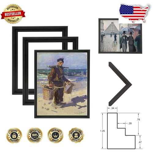 3-Pack of Black Floater Frames for Canvas Display - Effortless Wall Art ...