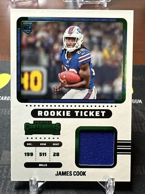 2022 Contenders James Cook Rookie Ticket Emerald Patch Buffalo Bills # ...
