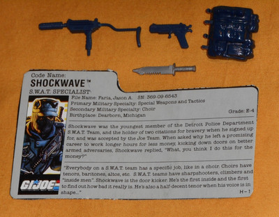 GI G.I. Joe gijoe SHOCKWAVE WEAPONS + FILE CARD LOT #2 parts guns knife ...