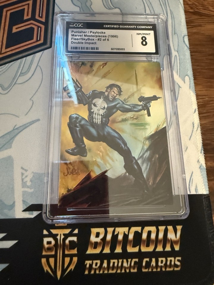 Vtg 1996 Marvel Masterpieces Double Impact Chase Card Punisher Psylocke ...