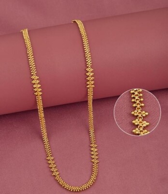 Victoria Style Gold Plated Studded Long Golden Har Necklace Set For ...