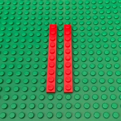 Part 4477 :: LEGO brand 1 x 10 Plate :: 2 pcs :: Red | eBay