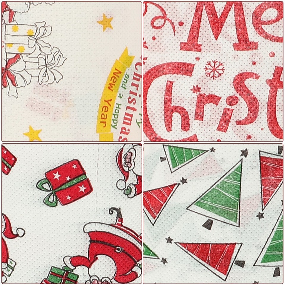 4 Rolls Bathroom Tissue Toilet Paper Holiday Towels Festive Napkins ...