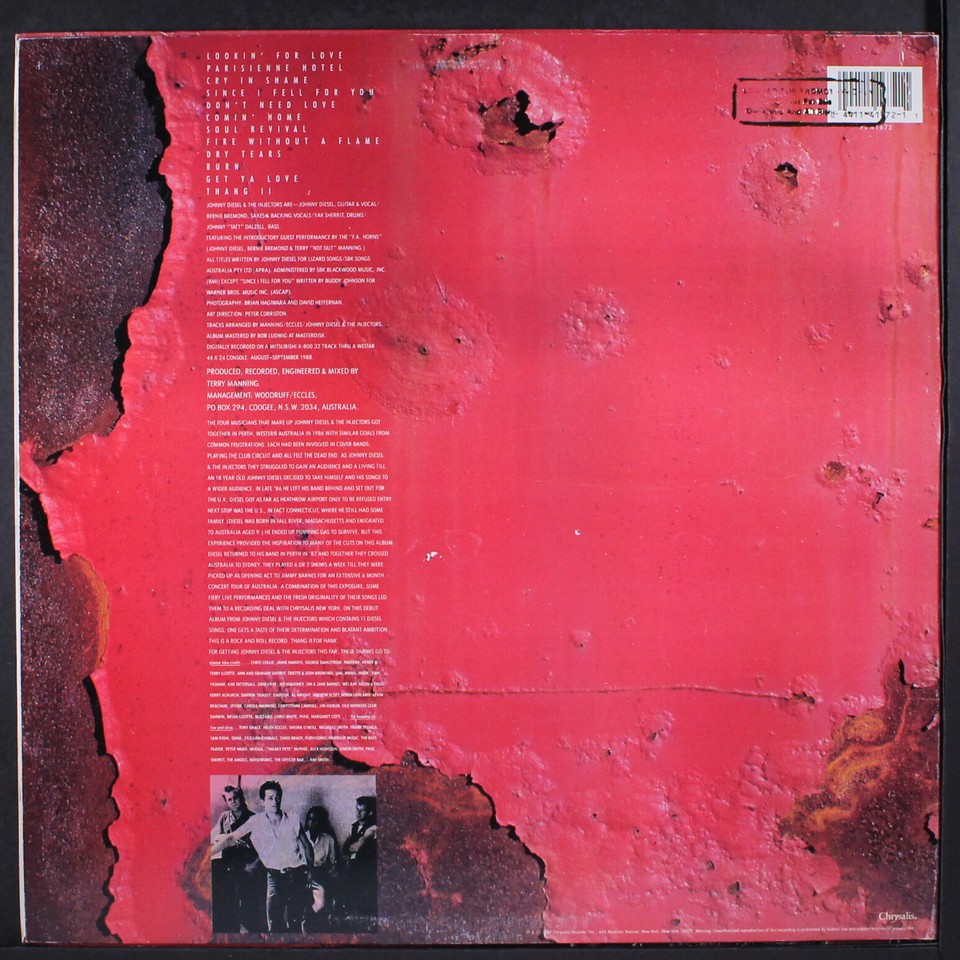 JOHNNY DIESEL & THE INJECTORS: johnny diesel & the injectors CHRYSALIS ...