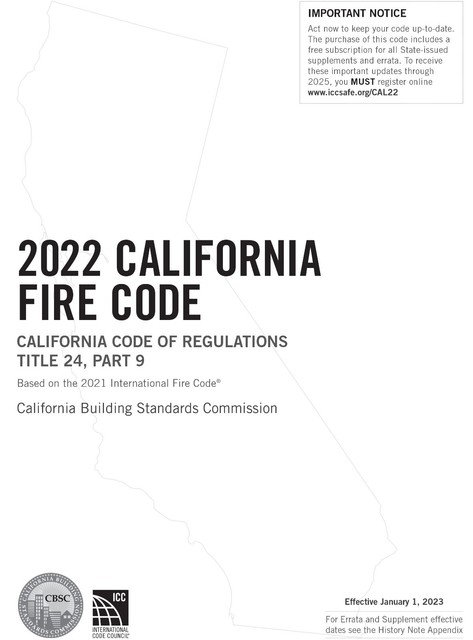 2022 California Fire Code, Title 24, Part 9 by International Code ...