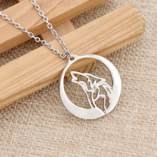 Howling Wolf Pendant Chain Necklace Vintage Jewelry Charm Gift ...