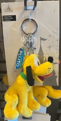 2023 Disney Parks Pluto Plush Keychain & Dog Bowl Bag Charm NEW | eBay