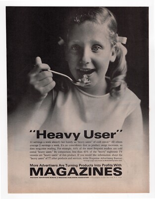 vintage 1960s large size mag print ad Heavy User Magazine Advertising ...