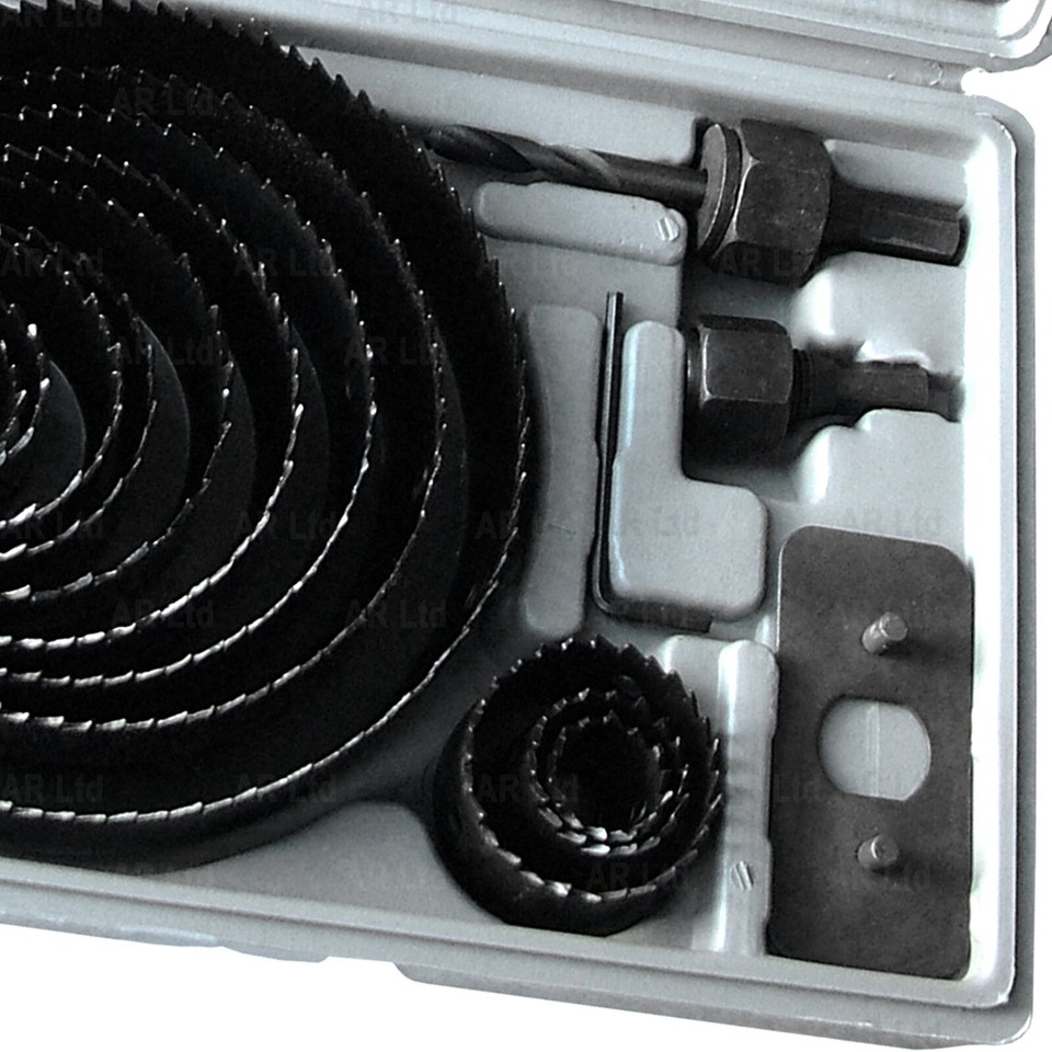 Hole Saw Set 16pc Hole Sawing Cutting Kit 19-127mm Saw Wood Alloy ...