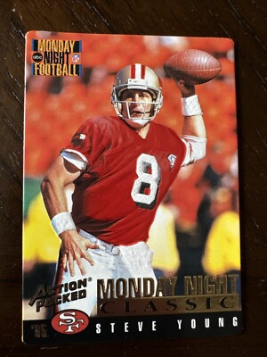 1995 Action Packed Monday Night Football Promo Sample Card Steve Young ...