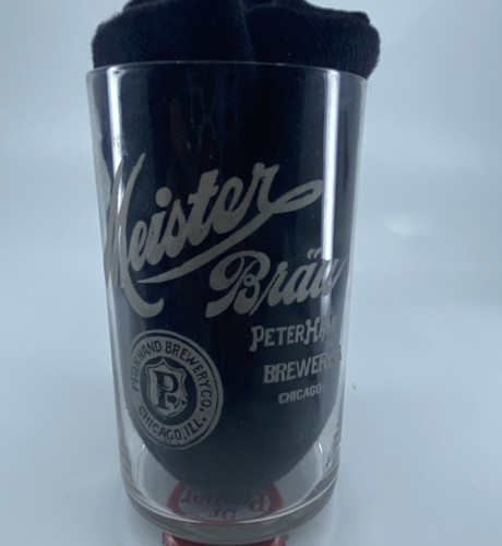 Meister Brau etched BEER GLASS Peter Hand Brewing Chicago Pre ...