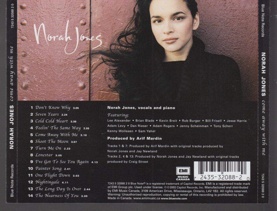 Norah Jones CD Come Away With Me (CD, 2002, Blue Note / Shipped as ...