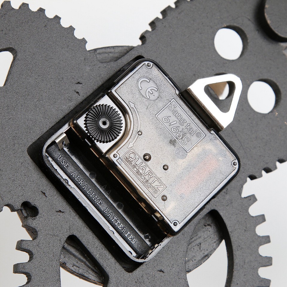 Wood Cogs Roman Numeral Wall Clock Cafe Bar Pub Home Hanging Decor Gear ...