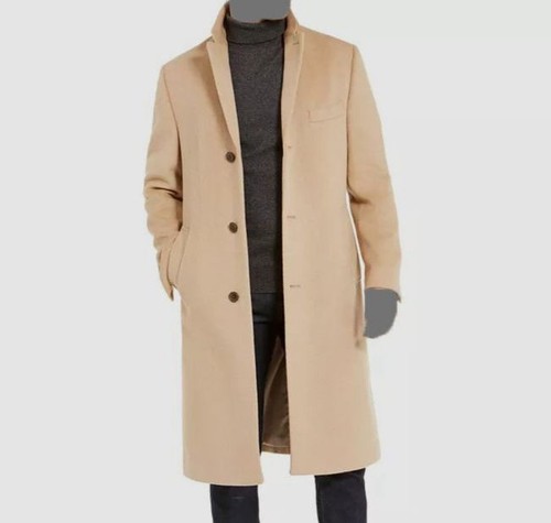 Ralph Lauren Men's Beige Columbia Heavyweight Wool Coat Overcoat Jacket ...
