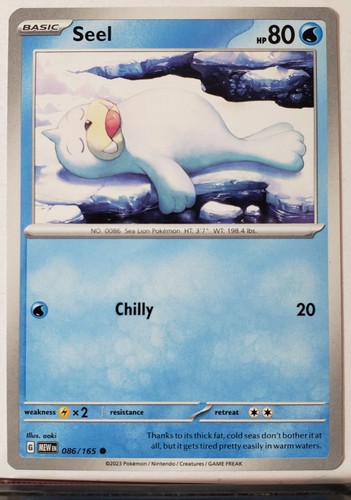 Seel 086/165 NM / M - 151 Scarlet Violet Pokemon Card $2 Combined ...