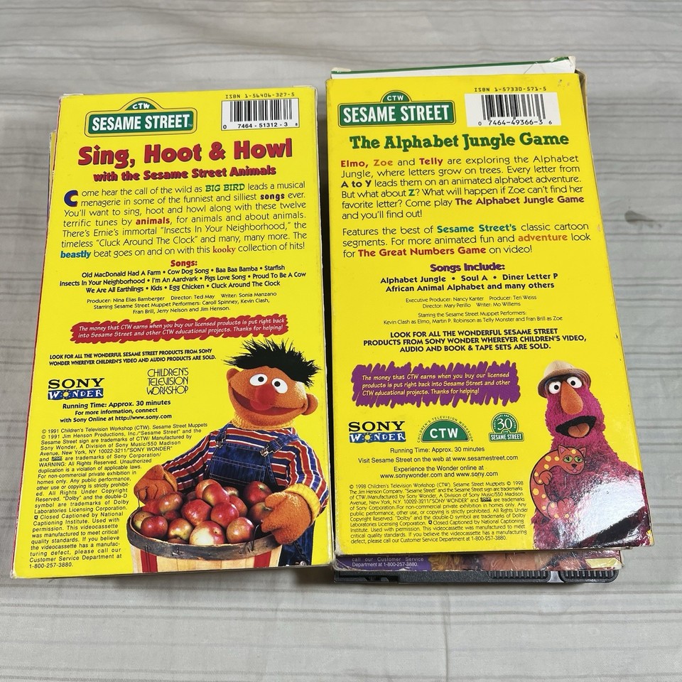 6 VHS Tapes LOT Sesame Street The Best Of Elmo Sharing Sing Hoot ...