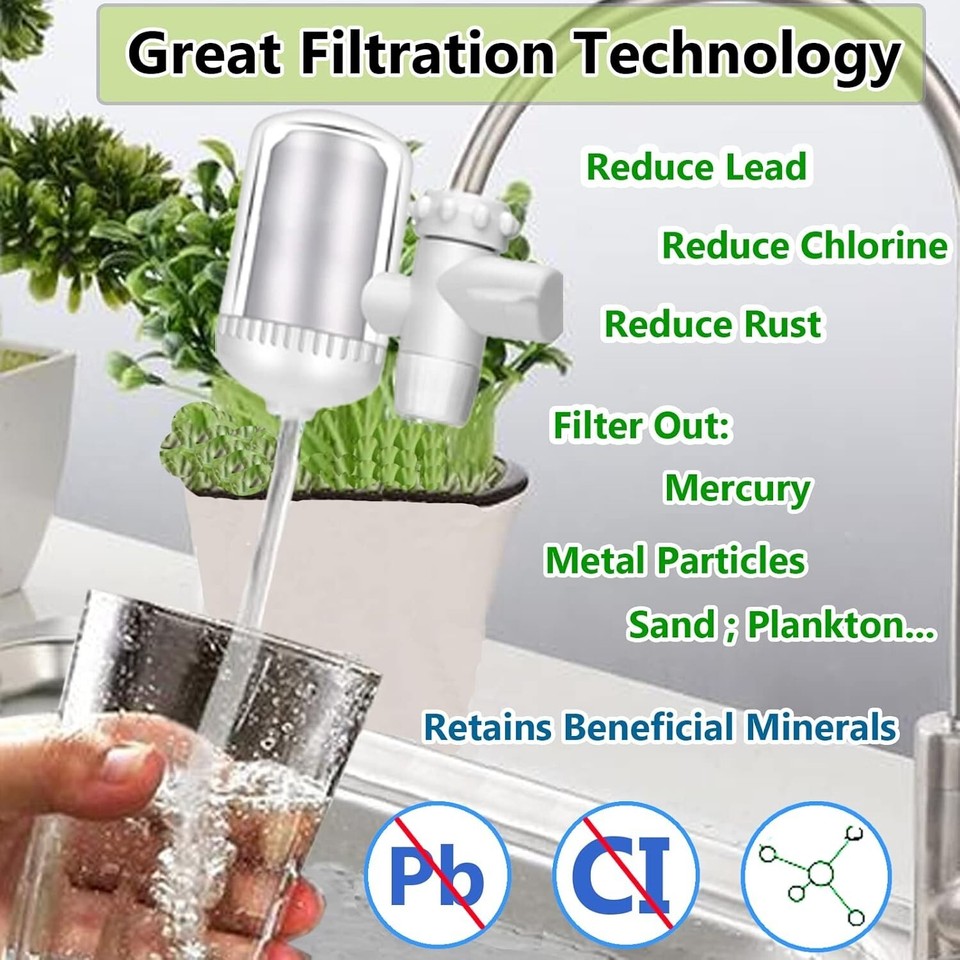 Faucet Water Filter Tap Filtration Kitchen Sink Mount chlorine Purifier ...