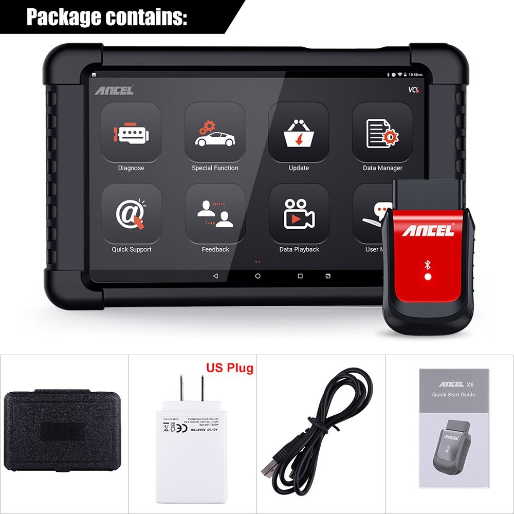 ANCEL X6 Automotive Bi-directional Car OBD2 Scanner Diagnostic Tablet ...