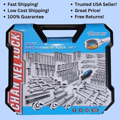 Channellock Mechanic's Tool Set 200 pc Drive Sockets Combination ...